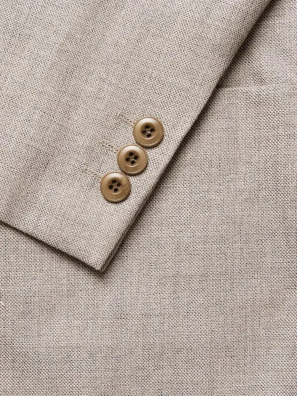Nn07 Jordin 10027 Double-breasted Linen And Wool-blend Suit Jacket