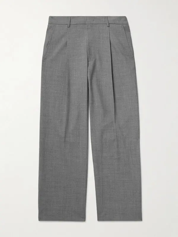 Nn07 Kay 10037 Wide-leg Pleated Woven Trousers - Gray