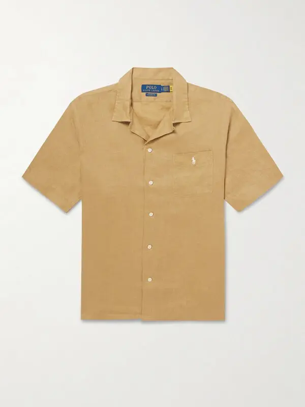 Polo Ralph Lauren Clady Logo-embroidered Linen Shirt - Orange
