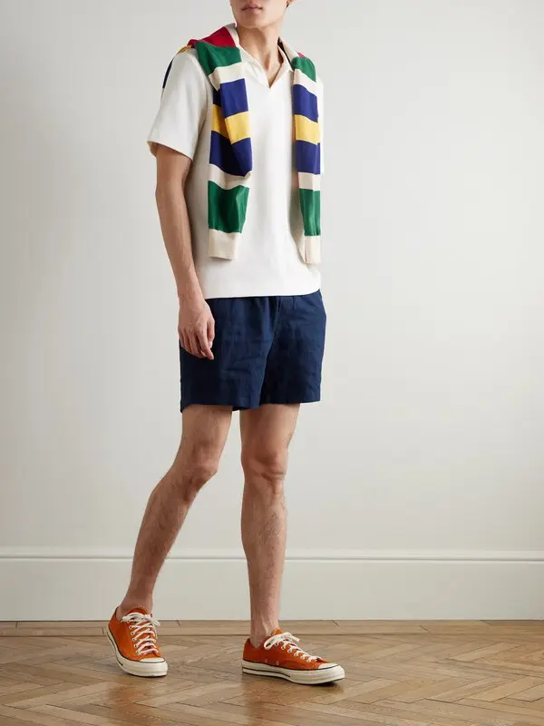 Polo Ralph Lauren Prepster Straight-leg Linen Drawstring Shorts - Blue
