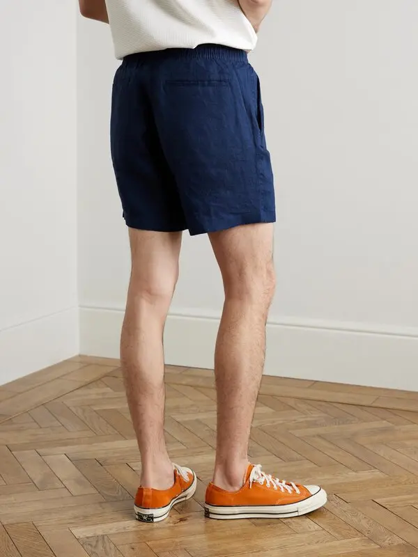 Polo Ralph Lauren Prepster Straight-leg Linen Drawstring Shorts - Blue