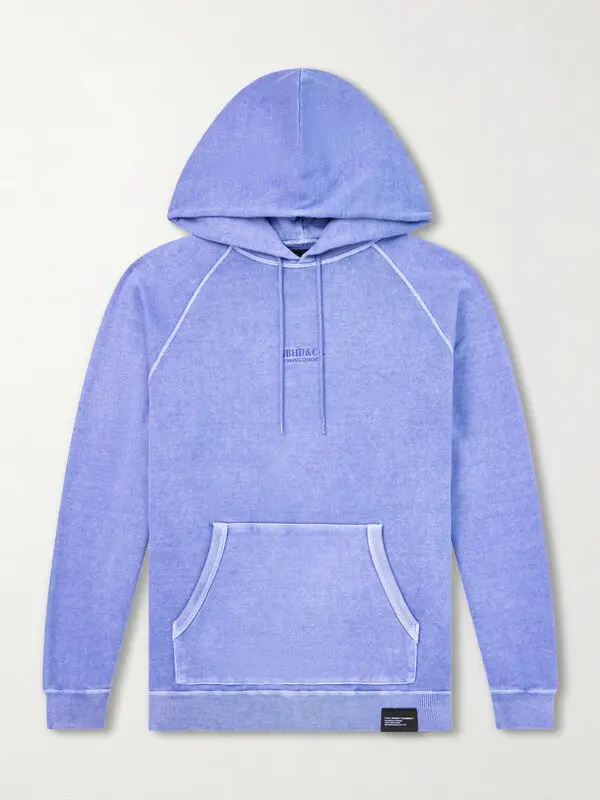 NEIGHBORHOOD Logo-embroidered Pigment-dyed Cotton-jersey Hoodie