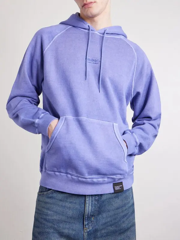 NEIGHBORHOOD Logo-embroidered Pigment-dyed Cotton-jersey Hoodie