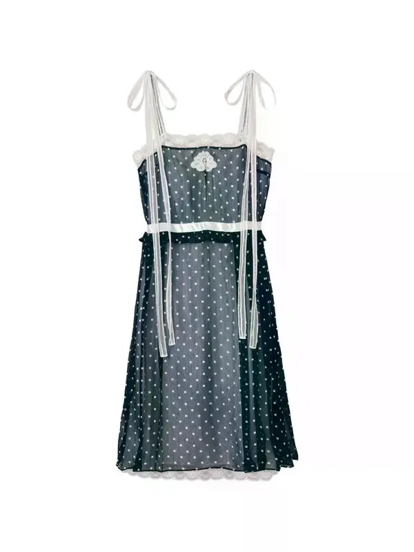 Marc Jacobs Ribbon Lace Chiffon Dress - Blue