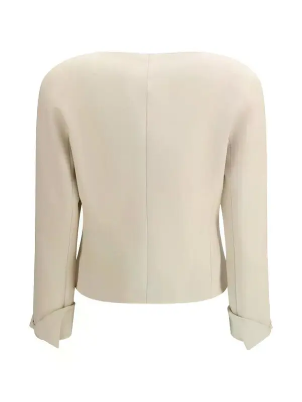 Chloé Collarless Fitted Jacket - Neutrals