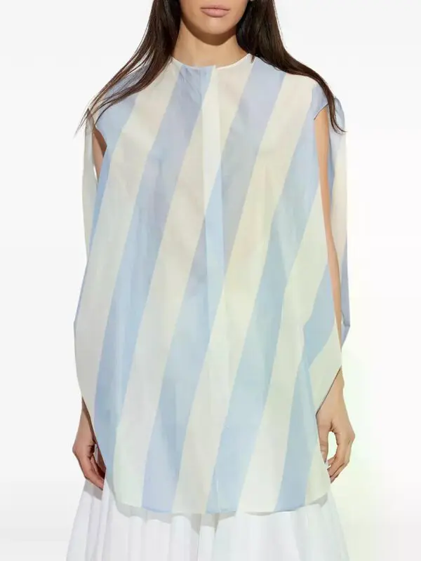 Jacquemus Striped Curved Hem Shirt
