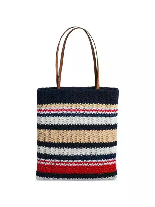 Miu Miu Raffia-effect Woven Tote Bag - Blue