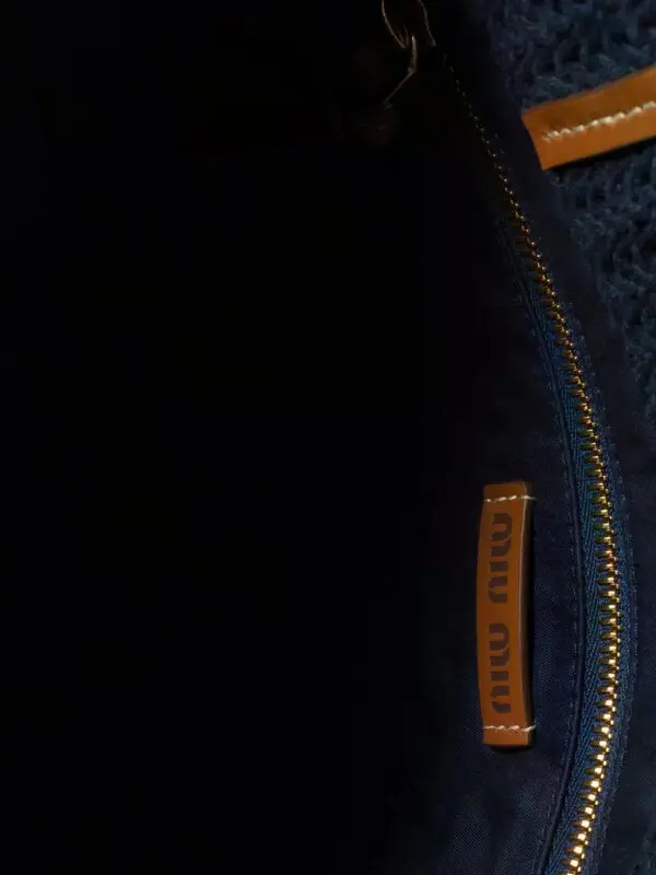 Miu Miu Raffia-effect Woven Tote Bag - Blue