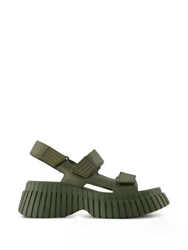 Camper Bnc Platform Sandals - Green