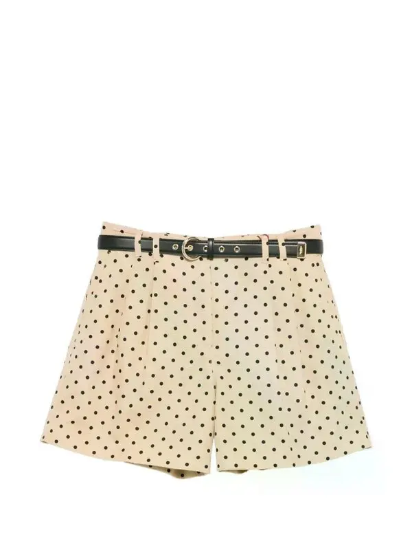 Max Mara Polka-dot Belted Shorts - Neutrals