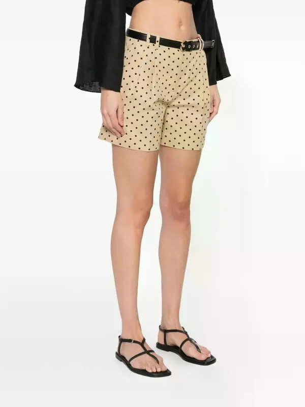 Max Mara Polka-dot Belted Shorts - Neutrals