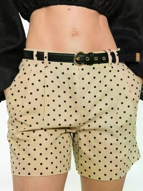 Max Mara Polka-dot Belted Shorts - Neutrals
