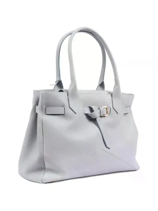 BALLANTYNE Buckled Leather Tote Bag - Grey