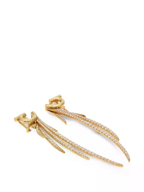 FERRAGAMO Earrings With Crystal Pave Pendants