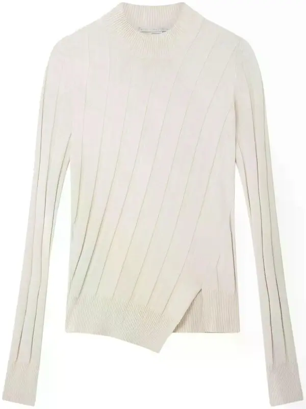 Stella McCartney Asymmetric-hem Knit Jumper - Neutrals