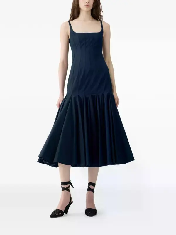 Jacquemus Agave Pleated Cotton Poplin Dress