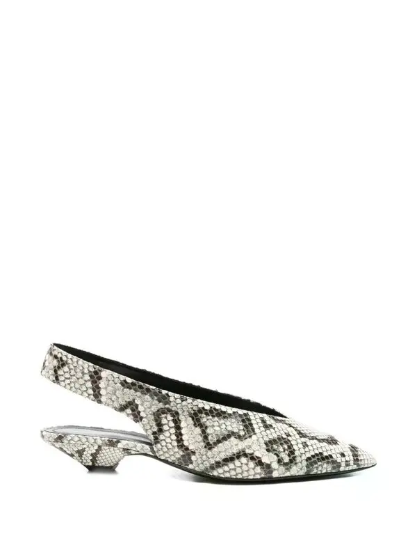 SERGIO ROSSI Beak Slingback Pointed Pumps - Grey