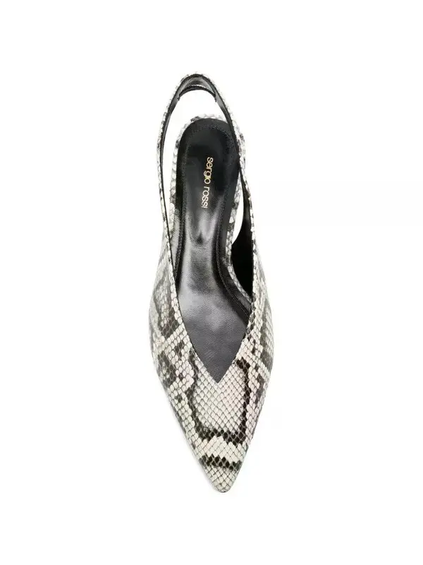 SERGIO ROSSI Beak Slingback Pointed Pumps - Grey