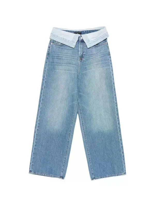 7 For All Mankind Double-layer Wide Leg Jeans