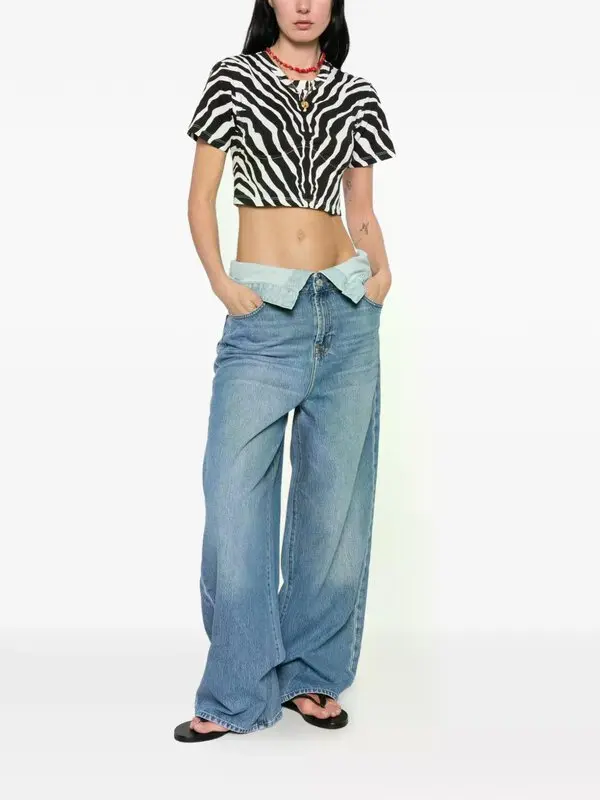 7 For All Mankind Double-layer Wide Leg Jeans