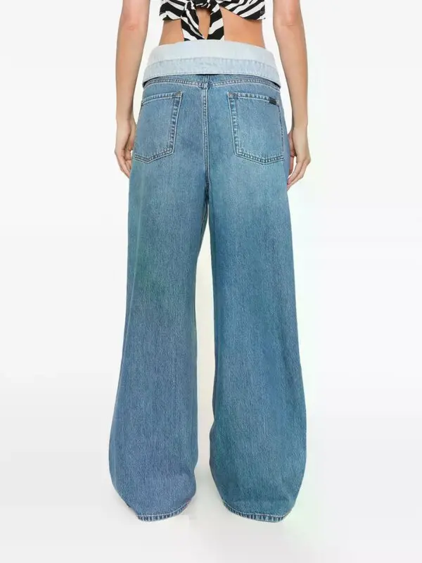 7 For All Mankind Double-layer Wide Leg Jeans