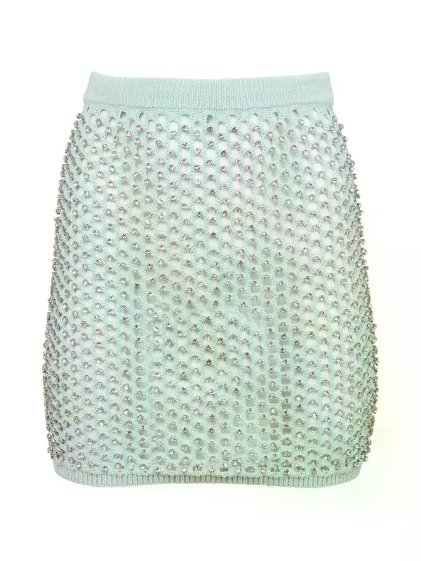 FLEUR DU MAL Embellished Mini Skirt - Green