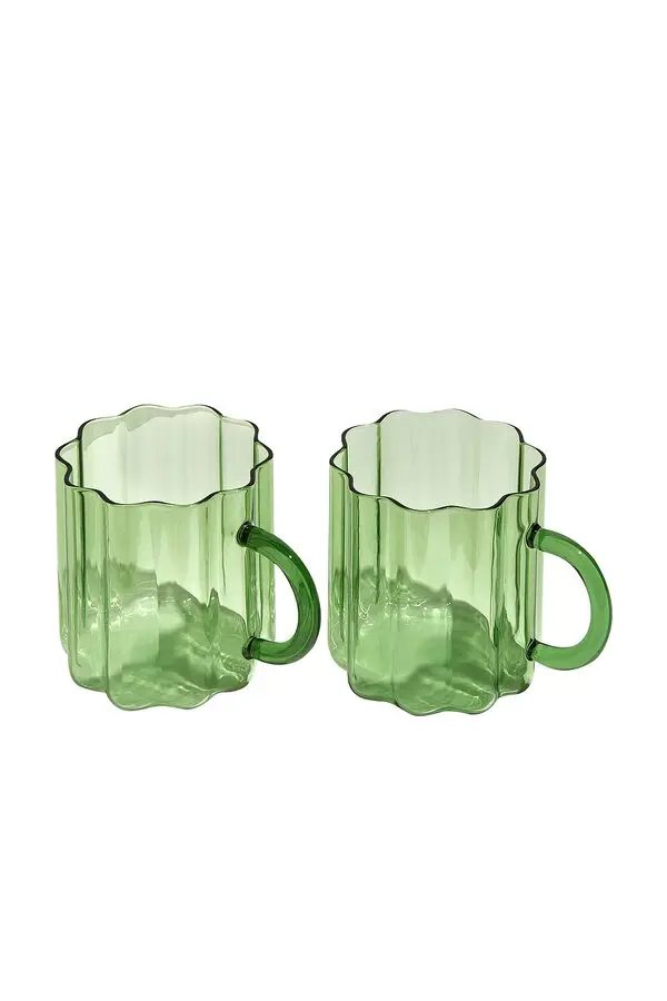 FAZEEK Wave Mugs Set Of 2 - Green