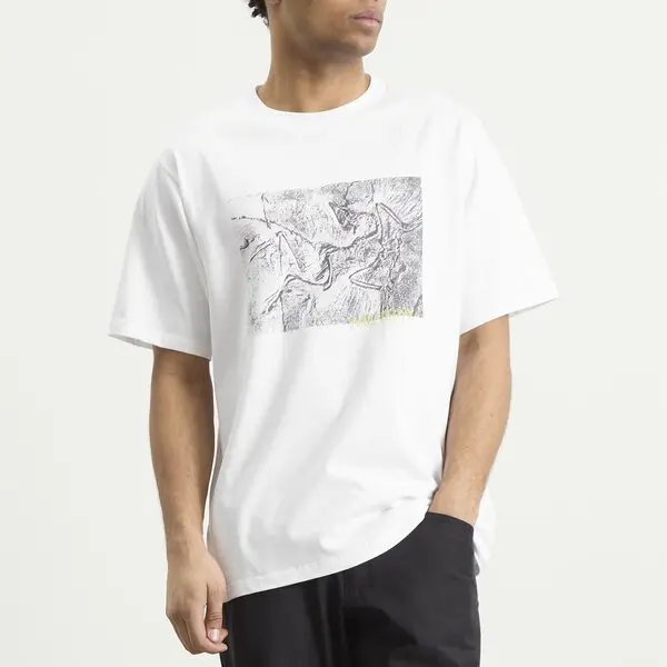 Arc'teryx Kragg Cotton Lithographica T-shirt - White Light