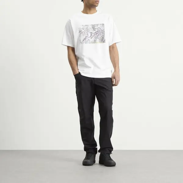 Arc'teryx Kragg Cotton Lithographica T-shirt - White Light