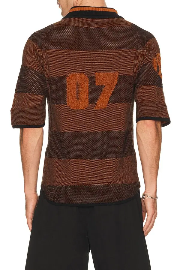 ISA BOULDER Boulder Line Polo Shirt - Rust Brown