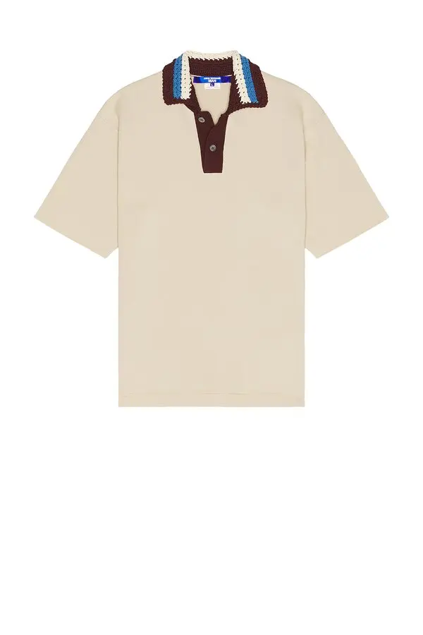 Junya Watanabe Crochet Collar Shirt In Brown