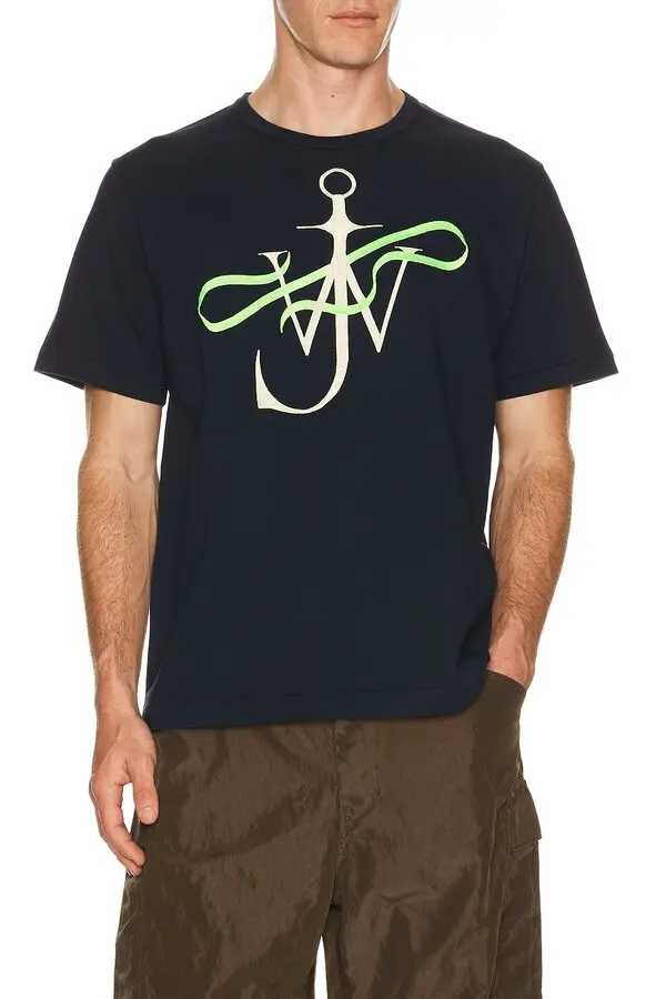 JW Anderson Ribbon Anchor T-shirt - Navy