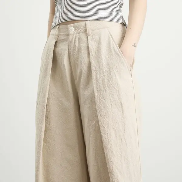 You Must Create Deadbeat Linen Trousers - Stone