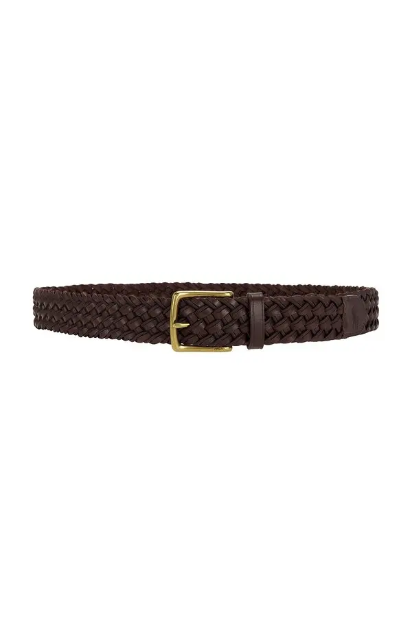Polo Ralph Lauren Leather Webbing Braided Stretch Belt - Brown