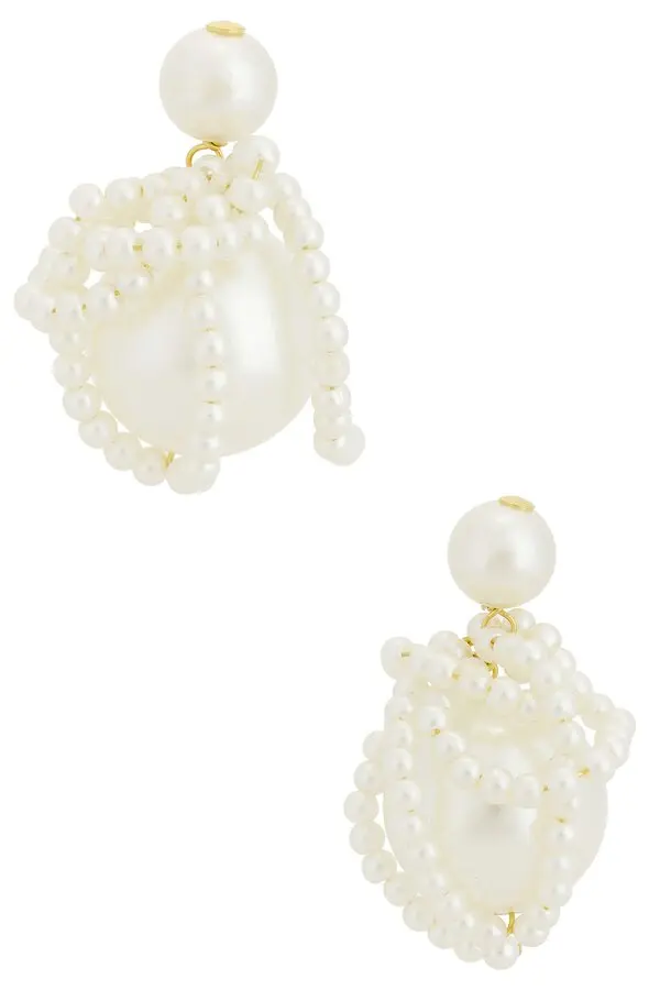Completedworks Faux Pearl Earrings - 8k Gold Plated