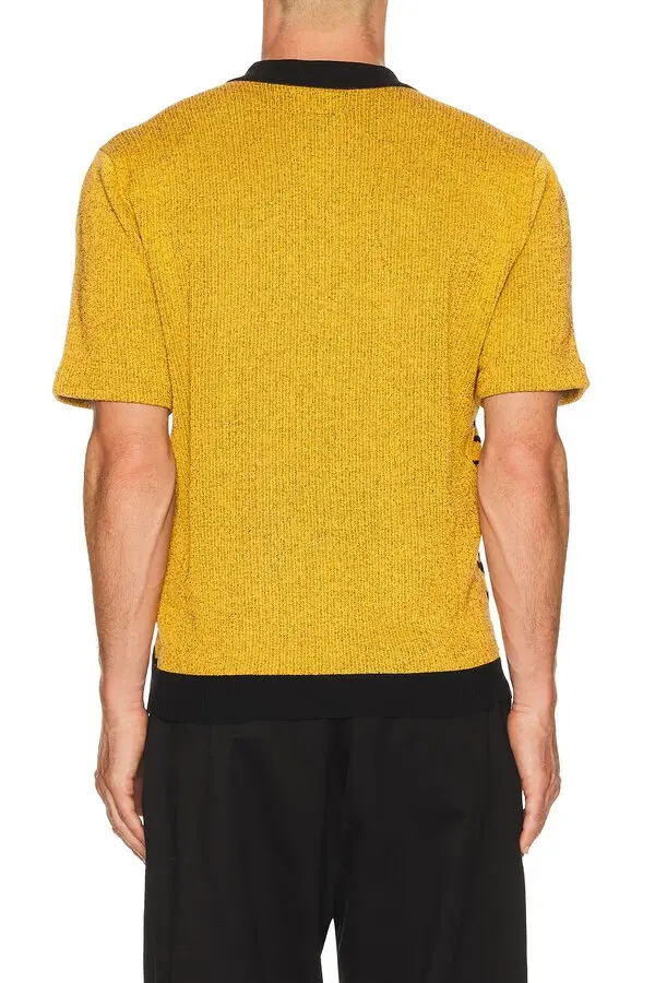 BEAMS Half Zip Knit Polo Animal Jacquard - Tiger