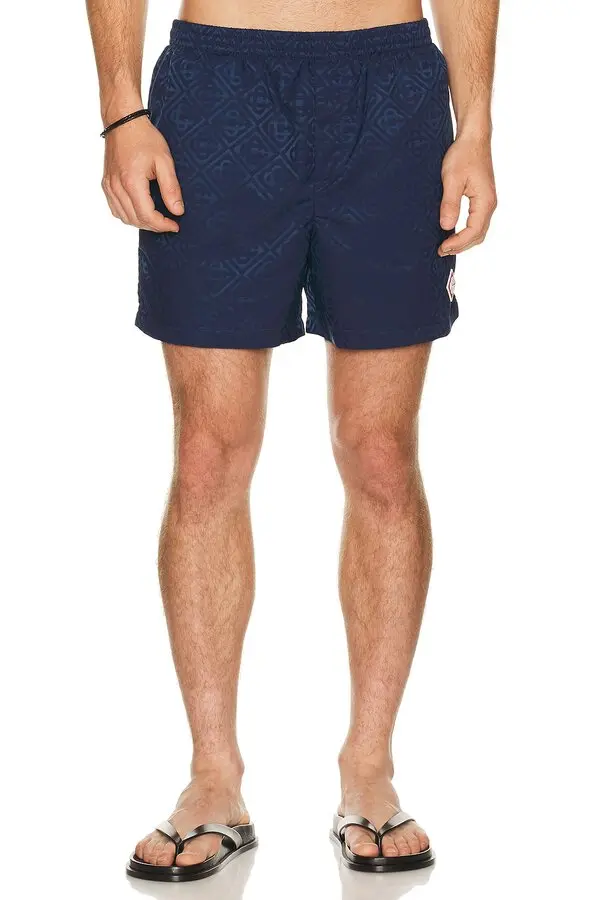 Casablanca Monogram Jacquard Swim Shorts - Navy