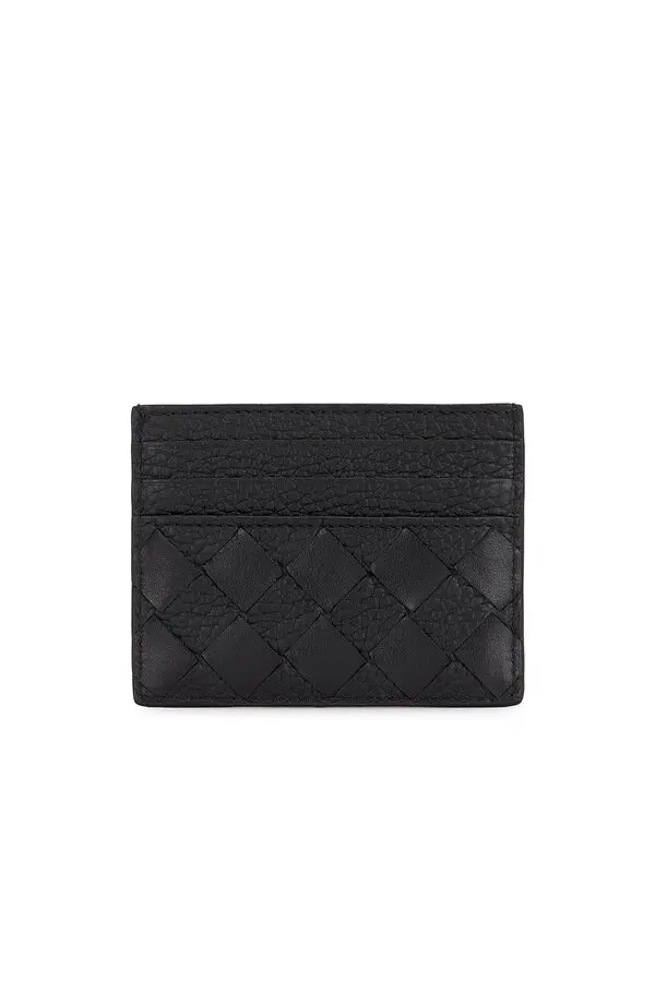 Bottega Veneta Int15 Check Taurill Avenue Card Holder - Black