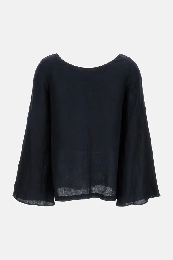 BIFFI V-neck Linen Top