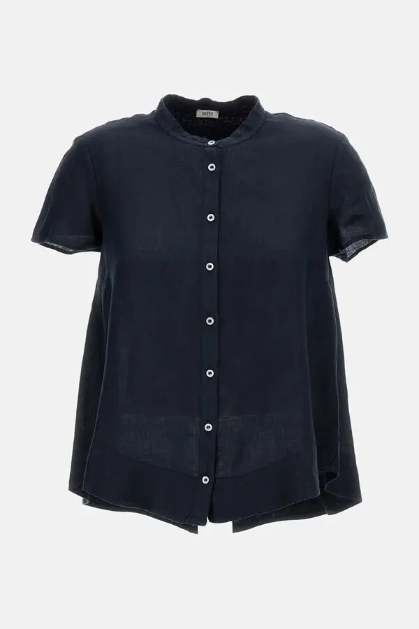 BIFFI Linen Short-sleeve Shirt