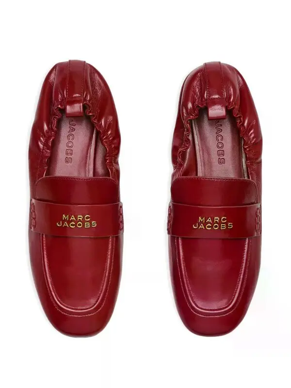 Marc Jacobs Logo-plaque Leather Loafers - Red