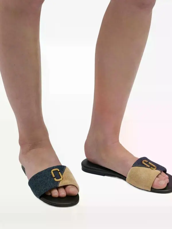 Marc Jacobs Logo-detail Denim Slides