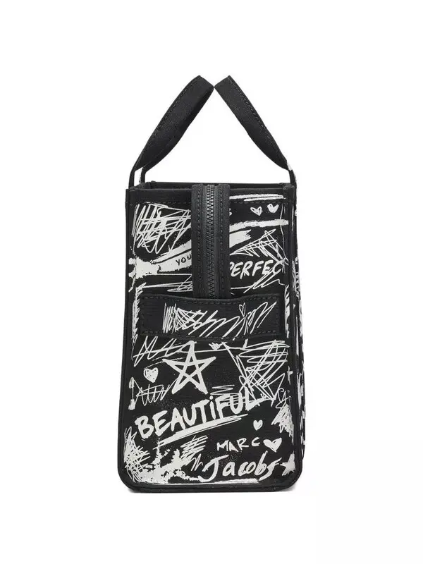 Marc Jacobs Punk Scribble Graffiti-print Medium Tote Bag - Black