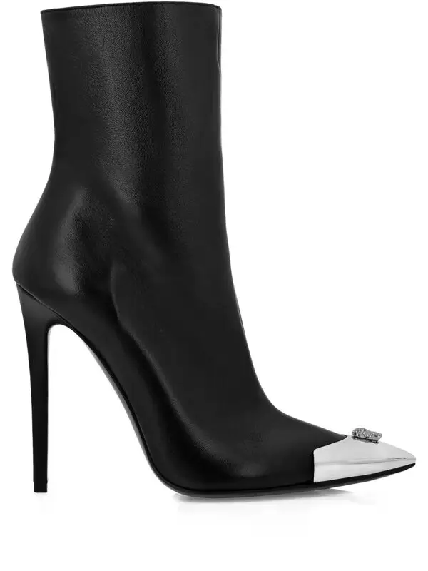 Philipp Plein Leather Ankle Boots