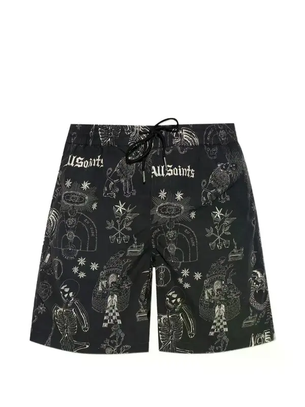 ALLSAINTS Graphic Print Beach Shorts