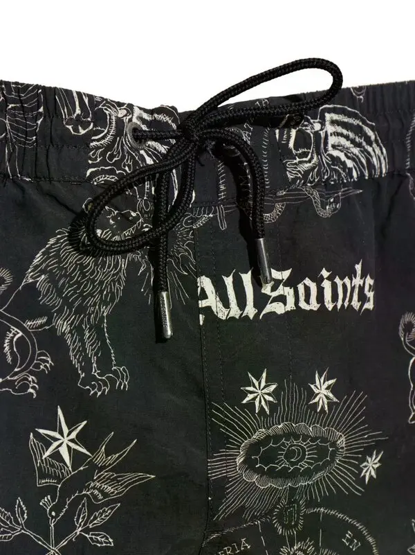 ALLSAINTS Graphic Print Beach Shorts