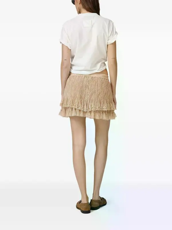 PNK Ruffled Lace-detail Mini Skirt