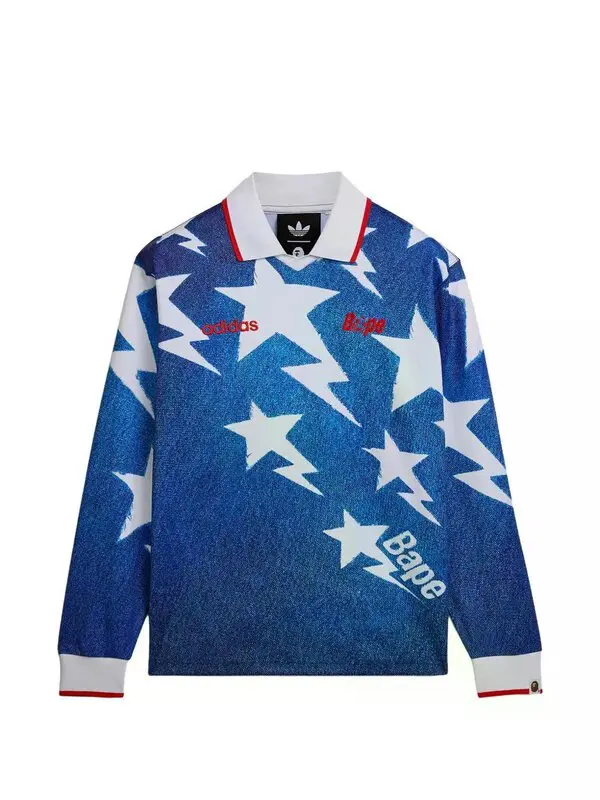 Adidas X Bape Lsl Star Jersey - Blue
