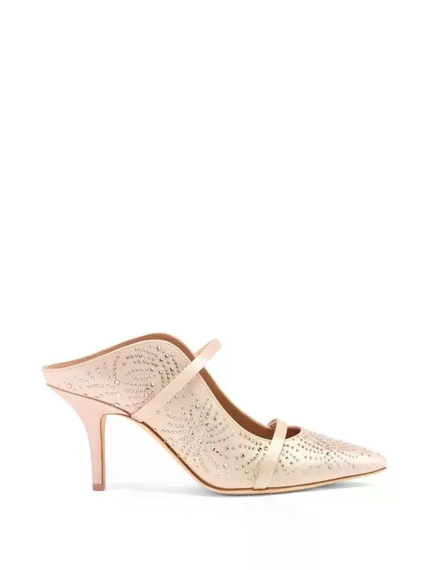 MALONE SOULIERS Maureen Crystal-embellished Mules - Neutrals