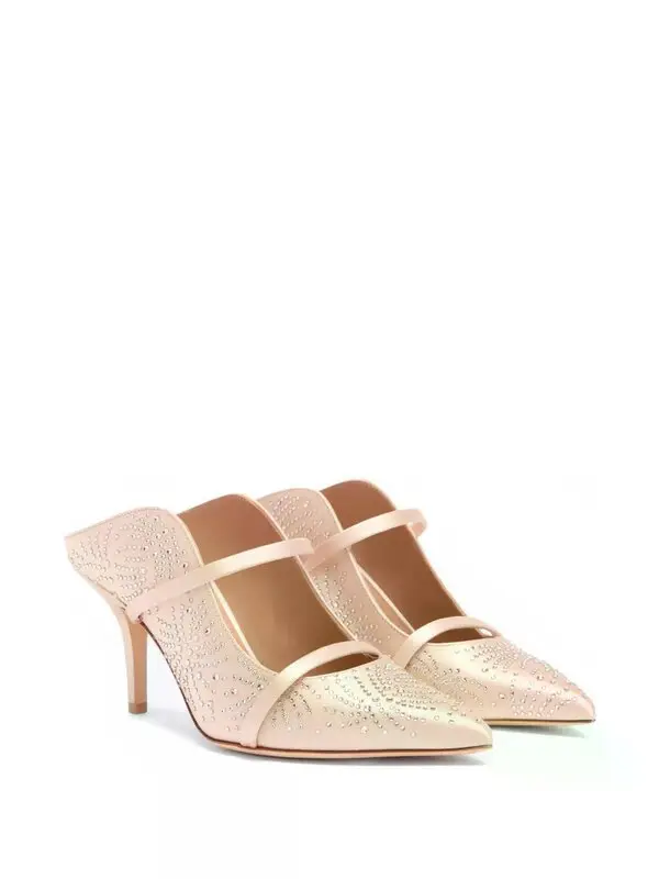 MALONE SOULIERS Maureen Crystal-embellished Mules - Neutrals